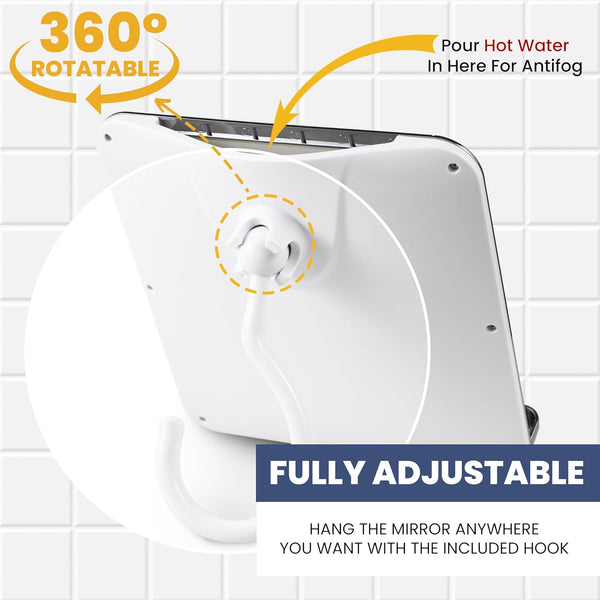 MIRRORVANA Fogless Shower Mirror for Shaving and Distortion-Free Glass ...